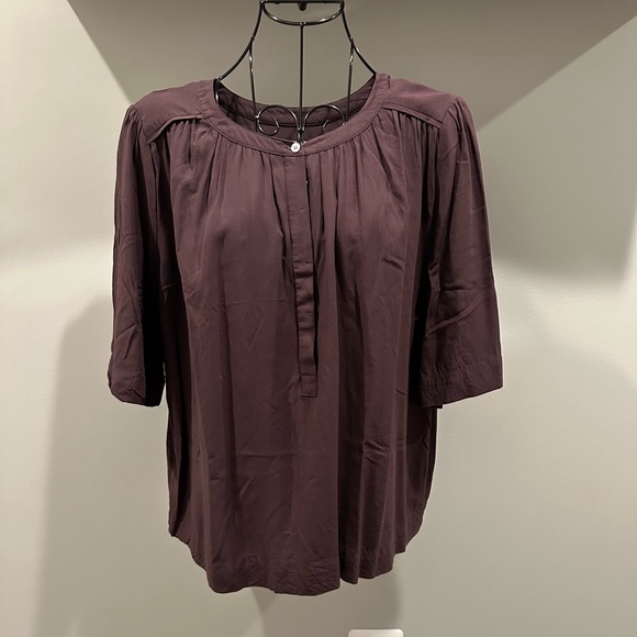 LOFT | Tops | Loft Burgundy Cropped Boxy Top | Poshmark